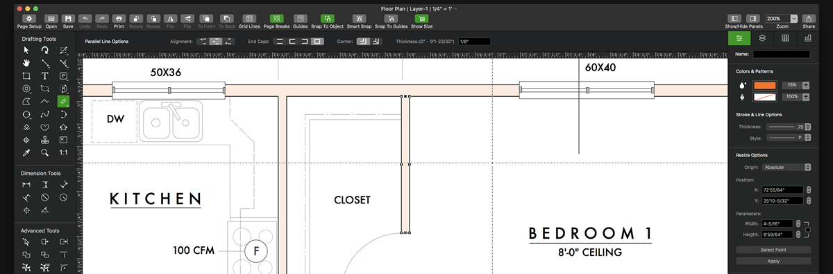 New Wall Drawing: In-Depth Look | MacDraft 7 Pre-Order | Microspot Ltd.